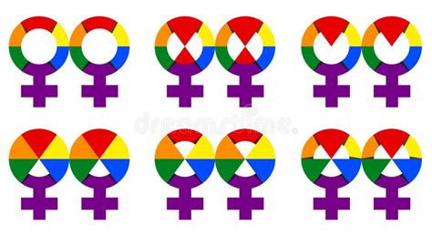 Lesbian Symbol In Pink Color Background Lesbian Sexual Orientation Icon Stock Vector