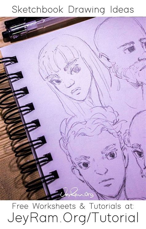 A Drawing Book With Three People Drawn On It