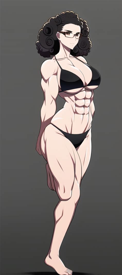 Rule 34 1girls Abs Ai Generated Alternate Body Type Female Female Only Glasses Leg Up Muscular