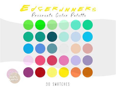 Cyberpunk Procreate Color Palette Bundle Color Palette For Procreate