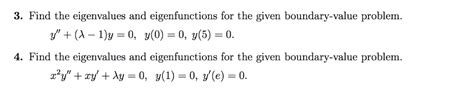 solved 3 find the eigenvalues and eigenfunctions for the