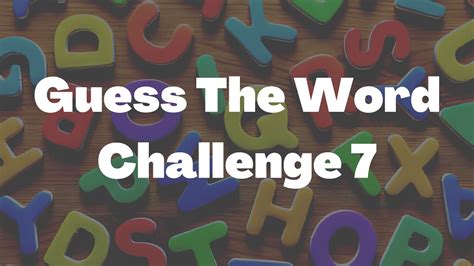 Guess The Word Challenge Can You Solve Them All Youtube