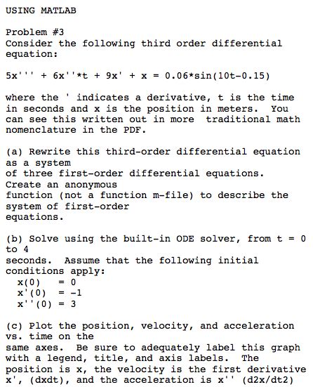 solving systems of differential equations in matlab