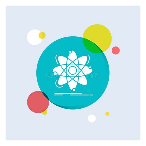 Atom Science Chemistry Physics Nuclear White Line Icon Colorful