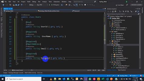 Asp Net Core RESTFUL API Authentication Create Table YouTube