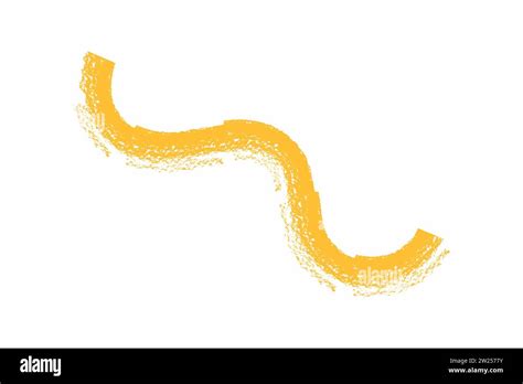 Paint Brush Stroke Hand Drawn Grunge Squiggle Element Yellow White