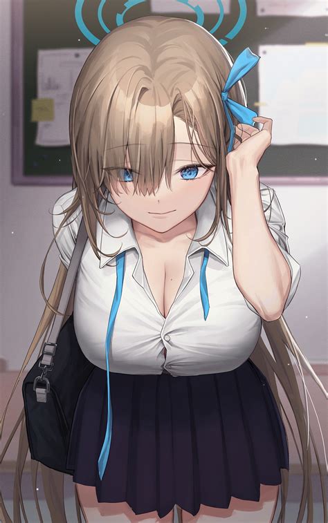 Hyun9164 Blue Archive Ichinose Asuna Cleavage Halo Seifuku 1031780 Yandere