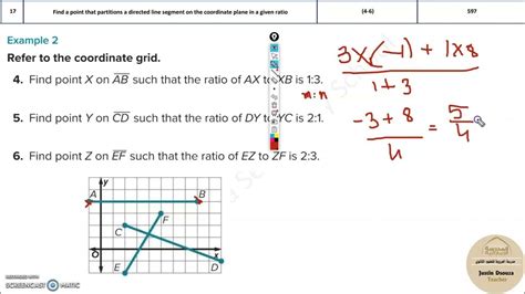 g9adv 17 find a point that partitions a directed line segment on coordinate plane in a given