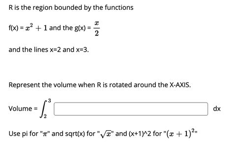 solved r is the region bounded by the functions f x x2