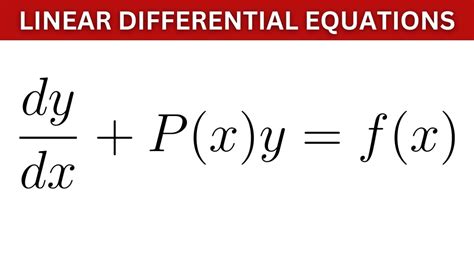 linear differential equations youtube