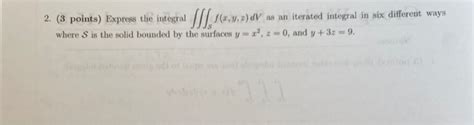 solved 1 3 points write five other iterated integrals