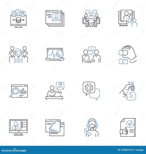 Performance Measures Line Icons Collection Metrics KPIs Evaluation