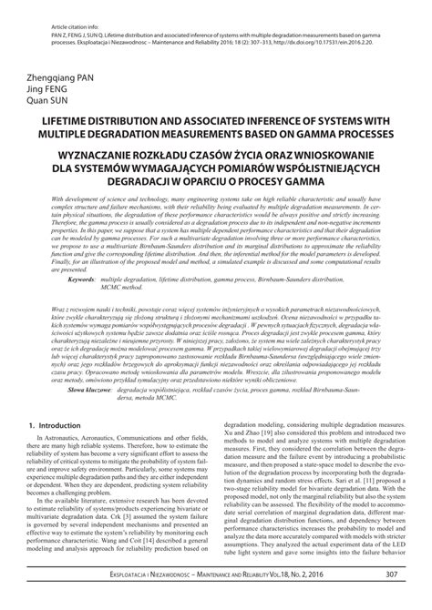 pdf lifetime distribution and associated inference of systems with multiple degradation