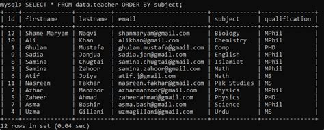 mysql sort results with order by statement