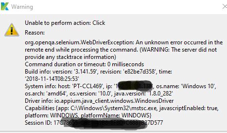 Org Openqa Selenium WebDriverException An Unknown Error Occurred In