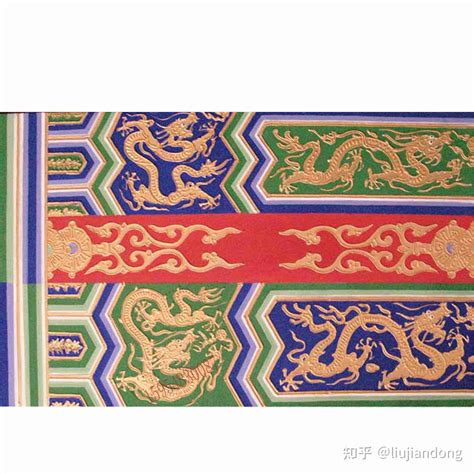 古建筑彩绘之大雄宝殿彩绘蓝天白云背景墙壁画 知乎