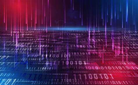 digital technology binary code blue background matrix cyber technology security abstract