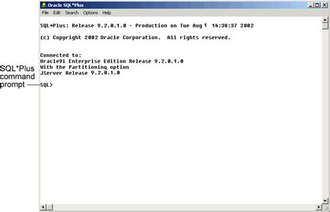 using sql plus