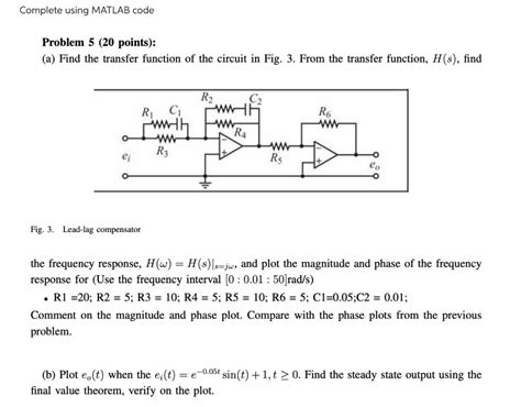 solved complete using matlab code problem 5 20 points a