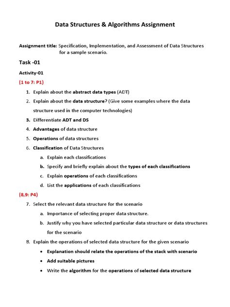 dsa assignment all tasks pdf queue abstract data type data structure