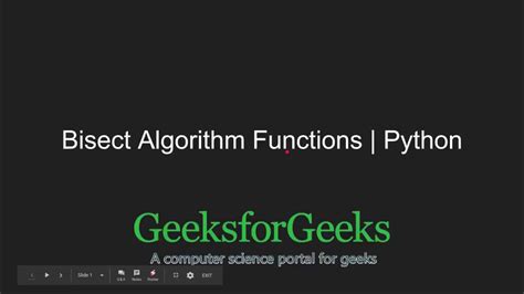 bisect algorithm functions in python geeksforgeeks