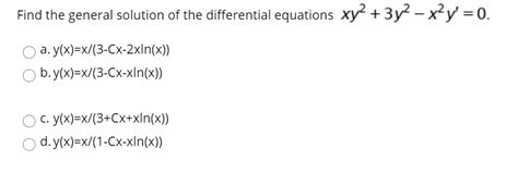 solved the following function y x 2x3 c ln x is