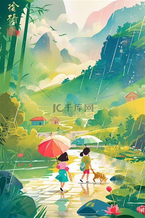 乡镇卡通手绘背景图片大全 高清乡镇图片下载 千库网