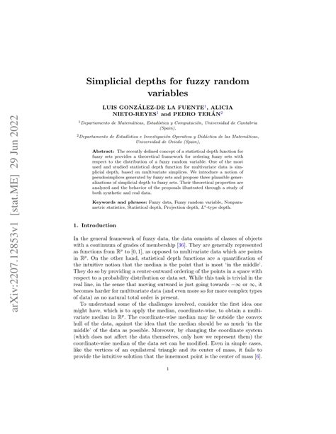 pdf simplicial depths for fuzzy random variables
