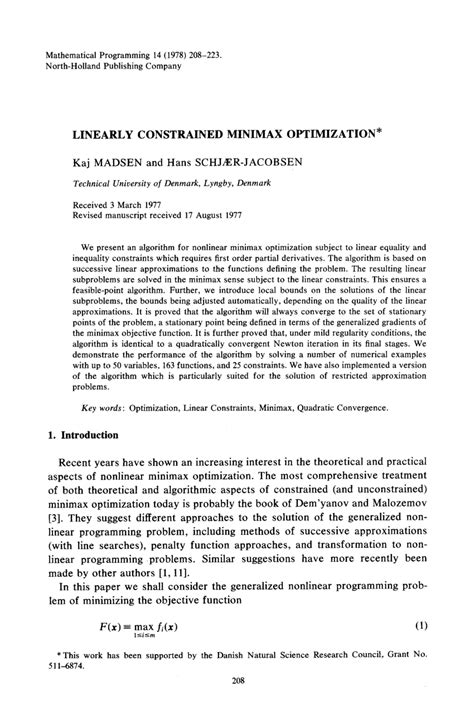 pdf linearly constrained minmax optimization