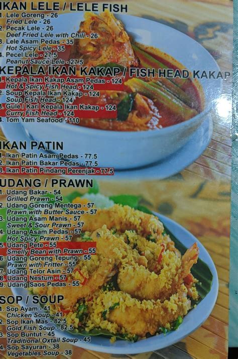 Menu At Restoran Pondok Batam Kuring Restaurant Batam