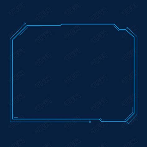 简约科技感蓝色炫酷边框标题框矢量免扣png素材图片免费下载 千库网