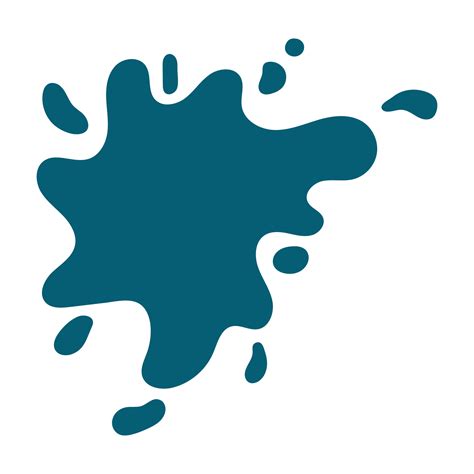 Vector Paint Splash Abstract Blot Dark Blue Cartoon Paint Splatter