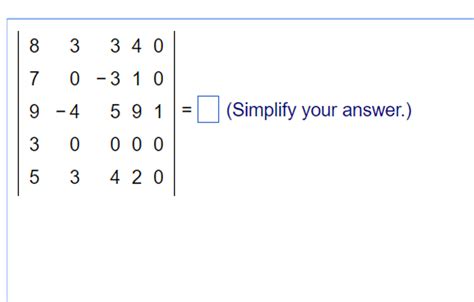 solved compute the determinant by cofactor expansion at