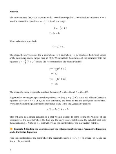 lesson points of intersection of parametric equations nagwa