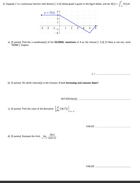 solved 1 suppose f is a continuous function with domain