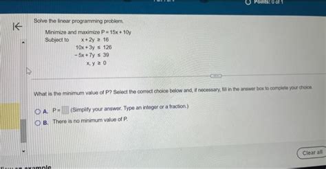 [solved] solve the linear programming problem minimize an