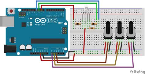 Arduino Control Rgb Led Using Potentiometer