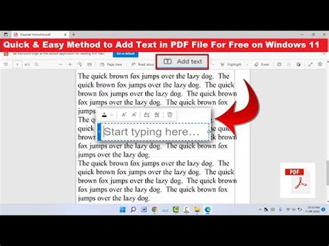 How To Add Text To PDF File For Free In Windows 11 With Microsoft Edge