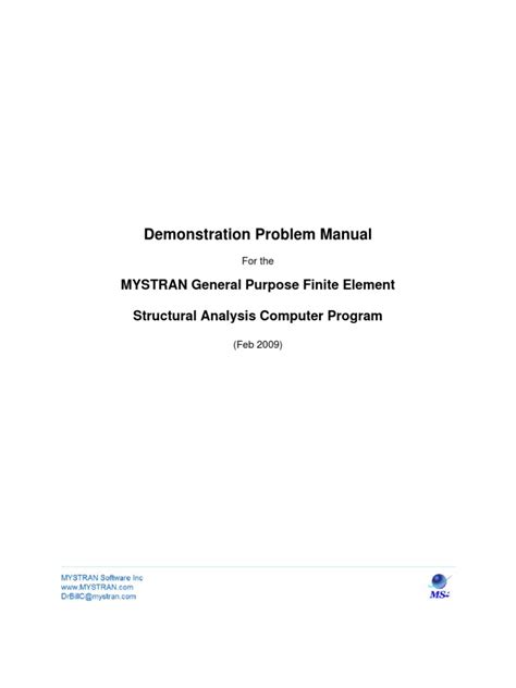 mystran demo problem manual download free pdf finite element method eigenvalues and
