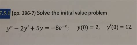 solved solve the initial value problem y 2y 5y