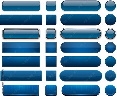 Dark Blue High Detailed Modern Web Buttons Stock Vector Adobe Stock