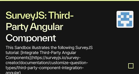 surveyjs third party angular component integration forked codesandbox