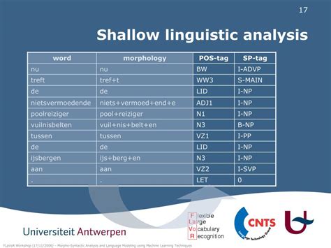 ppt morpho syntactic analysis and language modeling using machine learning techniques