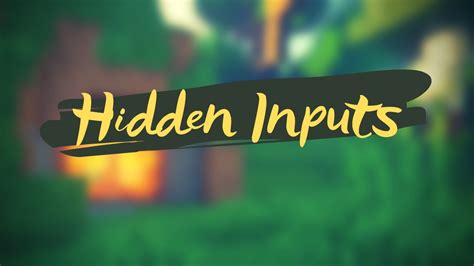 Quick And Easy Hidden Inputs YouTube