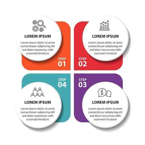 Free Vector 4 Steps Infographic Flowchart Design Template