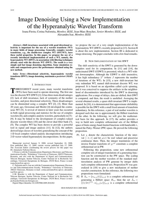 pdf image denoising using a new implementation of the hyperanalytic wavelet transform