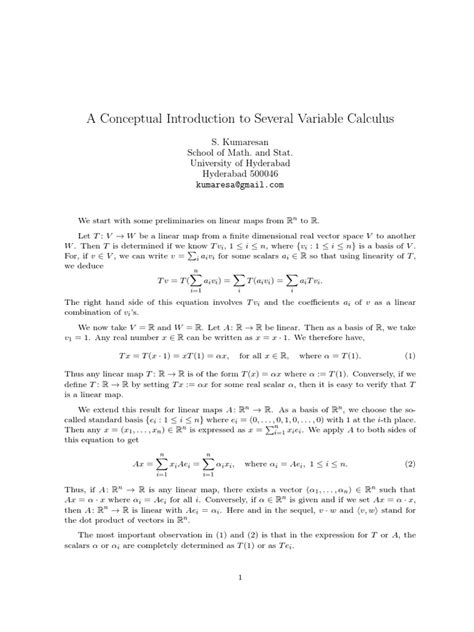 a conceptual introduction to several variable calculus pdf