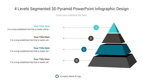 4 Levels Segmented 3d Pyramid Powerpoint Infographic Design CiloArt