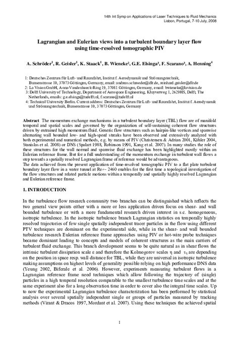 pdf lagrangian and eulerian views into a turbulent boundary layer flow using time resolved