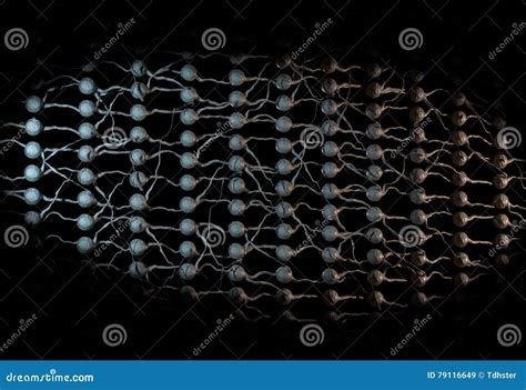 Neural Net Neuron Network Deep Learning 3d Illustration Stock